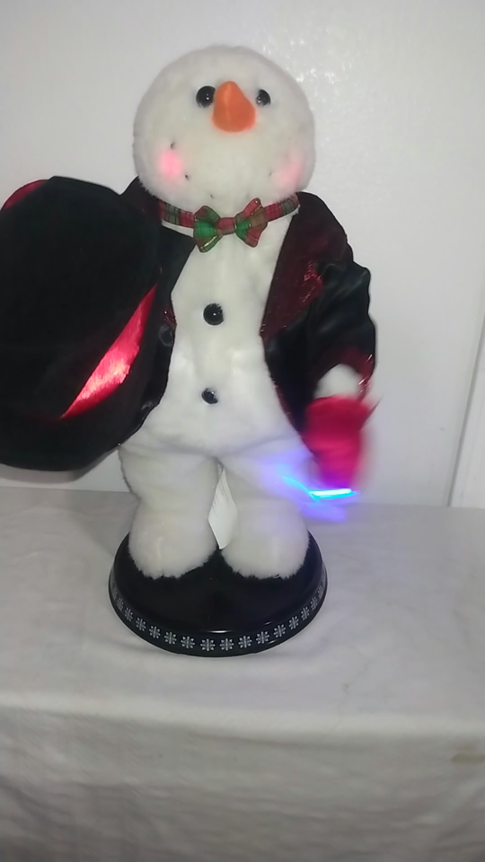 Rare HTF Gemmy Animated Snow Miser Snowman Singing Spinning Snowflake ...