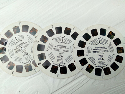 LOT OF 3 VINTAGE SUPERMAN VIEW-MASTER REELS 1976 D.C COMICS MEETS ...