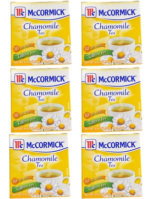 6 Pack McCormick Chamomile Tea 10 Bags Caffeine Free .42oz bb 1-9-25 | eBay