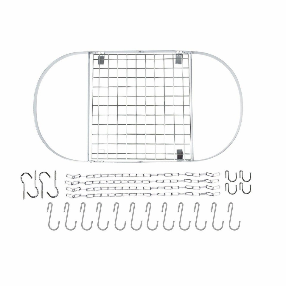 Stainless Steel Metal Oval Hanging Pot Rack Pans Cookware Kitchen ...