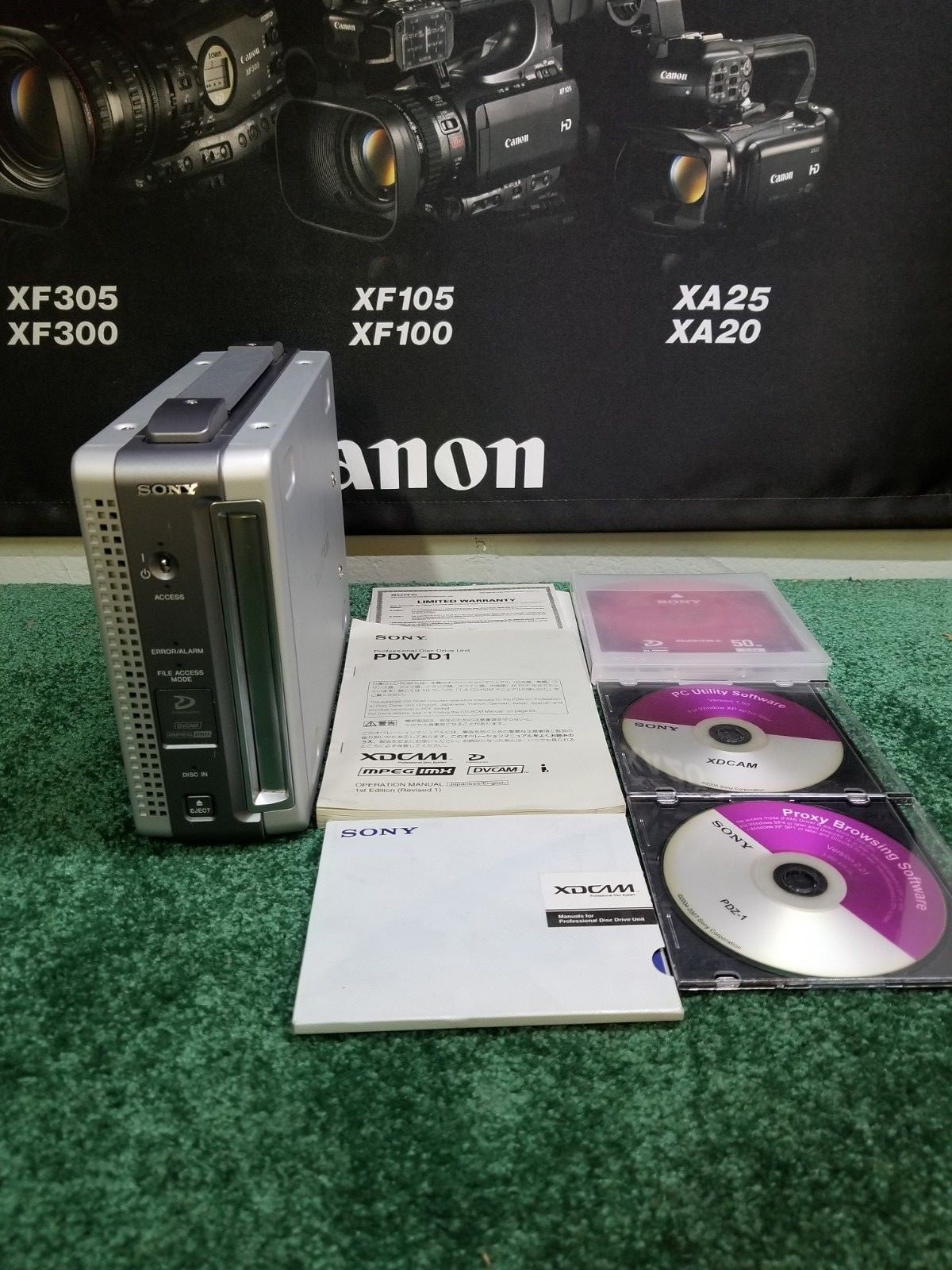 Sony PDW-D1 Portable XDCAM Drive Unit, MPEG IMX/DVCAM, i.LINK interface ...