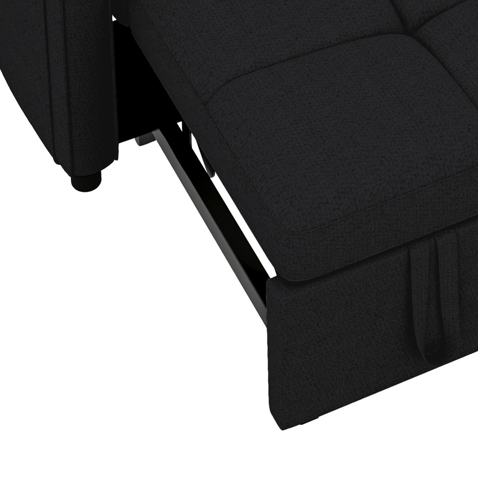 3 in 1 Convertible Sleeper Sofa Bed Loveseat w/ Iron Frame Futon Pull ...