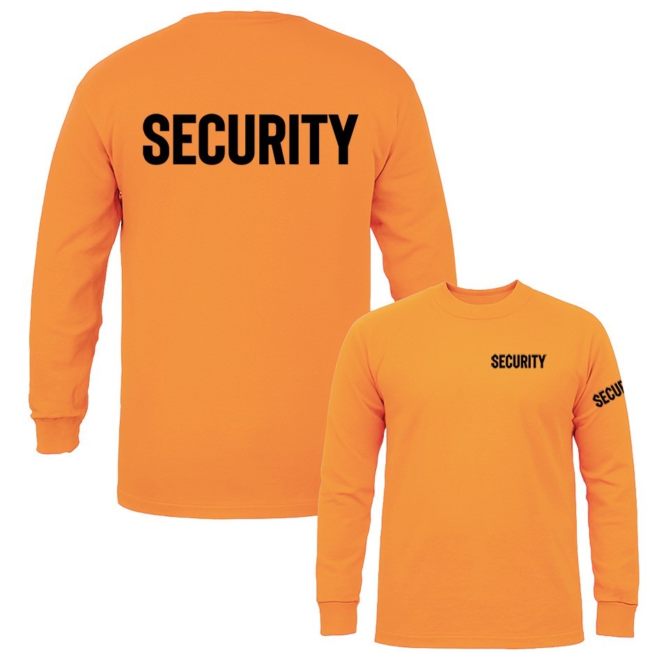 "Security" Size S-3XL Front/Back Event Staff Uniform Long Sleeve T ...