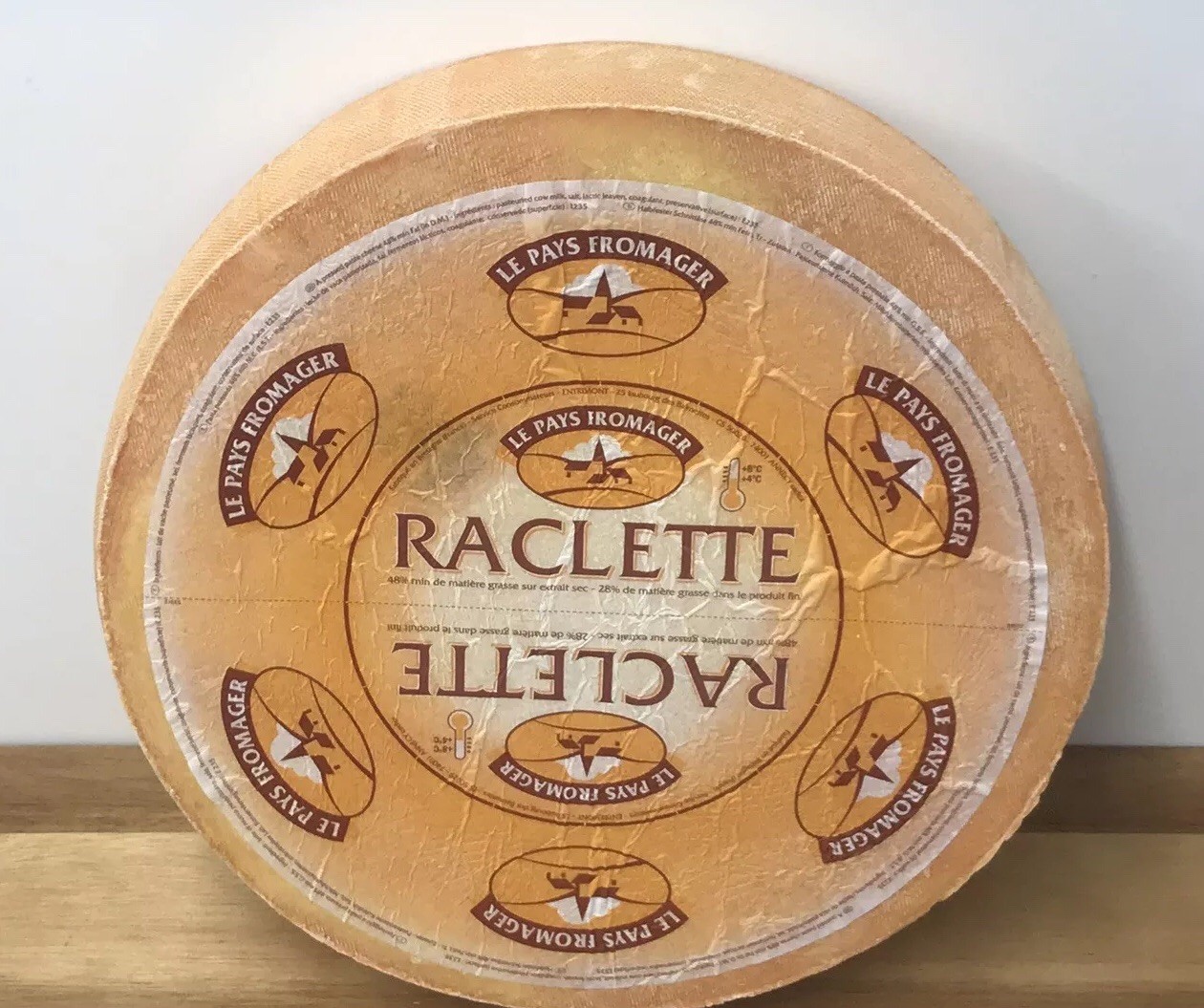 Raclette Cheese Whole Wheel 7.5kg , French Cheese For Melting Chilled ...