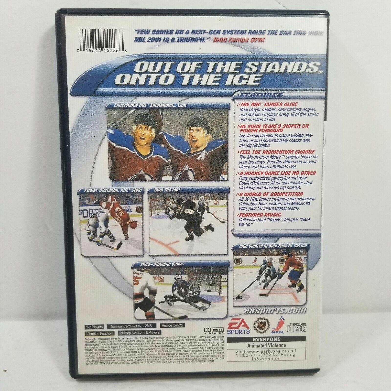 NHL 2001 (Sony PlayStation 2, PS2) Hockey EA Sports - GREAT - COMPLETE ...