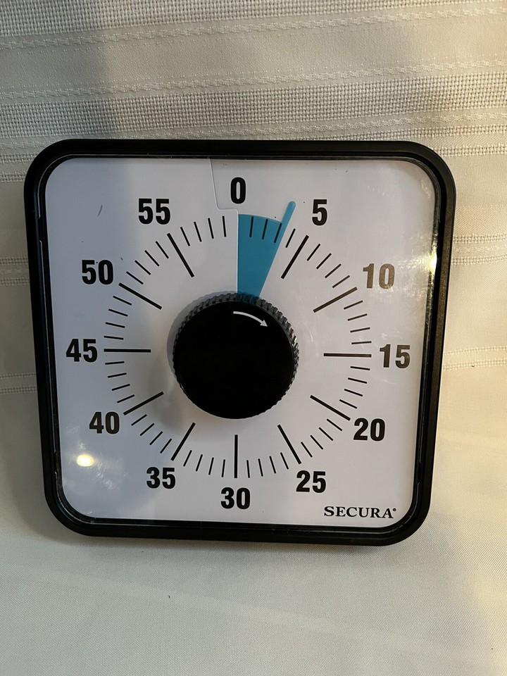 Secura 60-Minute Visual Countdown Timer, 7.5-Inch Oversize Classroom ...