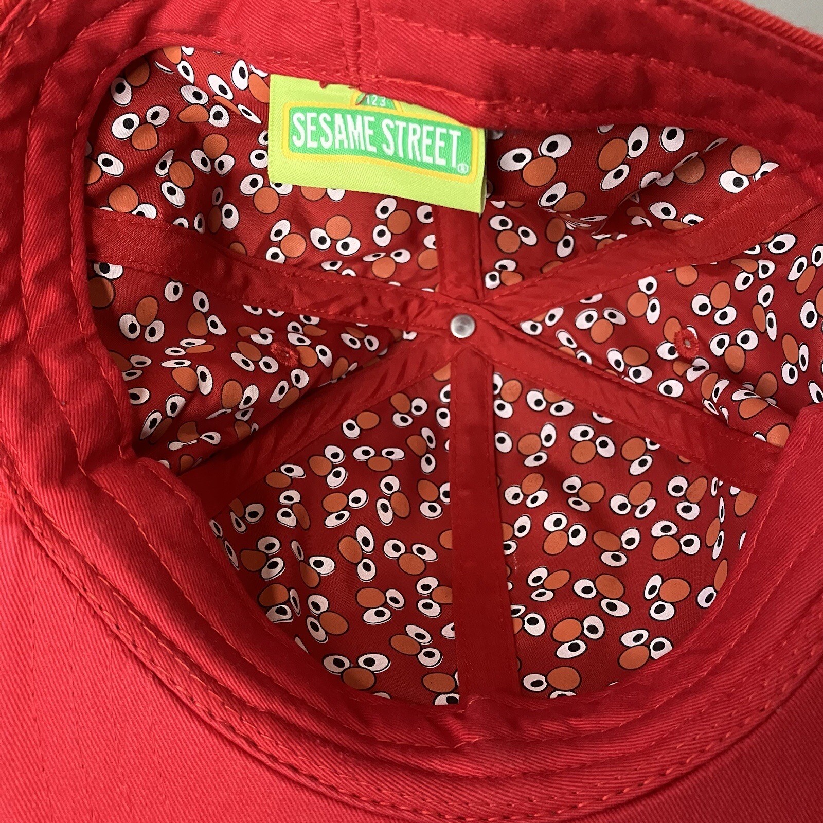 Y2K Elmo Hat Red Sesame Street Muppet Fitted Flat Bri… - Gem