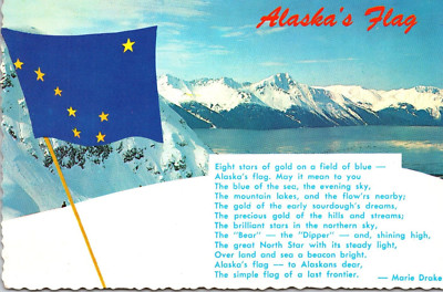 Postcard Alaska's Flag And Poem By Marie Drake | eBay
