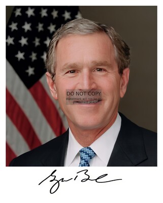 PRESIDENT GEORGE W. BUSH OFFICIAL PORTRAIT FACSIMILE AUTOGRAPH 8X10 ...