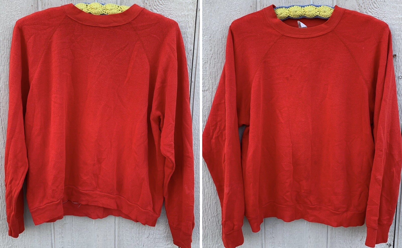 vintage raglan sweatshirt long sleeve quite worn red size L | eBay