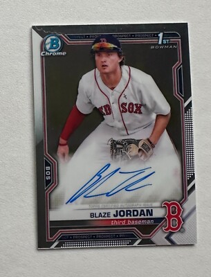 2021 Bowman Chrome Prospect Autographs #CPABJ Blaze Jordan RC rookie # ...