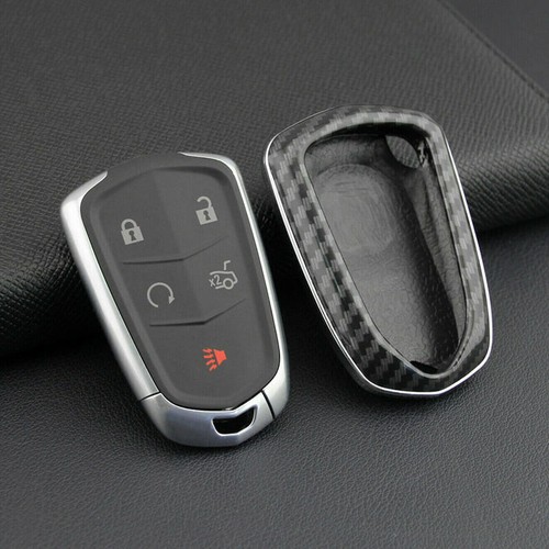 Carbon Fiber Hard Car Key Fob Case Cover For Cadillac ATS CTS XTS XT4 ...