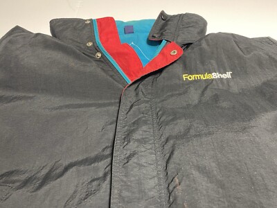 Vintage Formula Shell Men’s Black Red Teal Windbreaker Jacket Size ...
