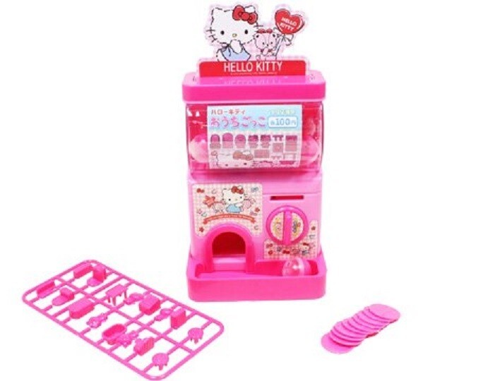Hello Kitty Capsule Gacha Gachapon Machine Set Small Pink Kitty Chan ...