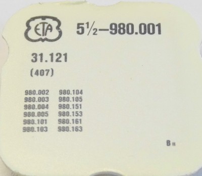 MONTRE ESA ETA 980.001 UN PIGNON COULANT PART.407 | eBay