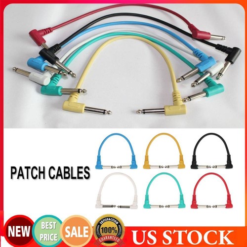 4/1in Set of 6pcs Colorful Guitar Patch Cables Angled for Guitar Effect ...