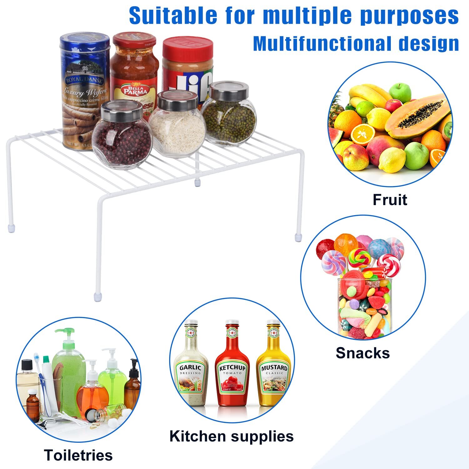 Kitchen Cabinet Storage Shelf Rack/plastic Feet 13.1 X 10.2 Inch Steel ...