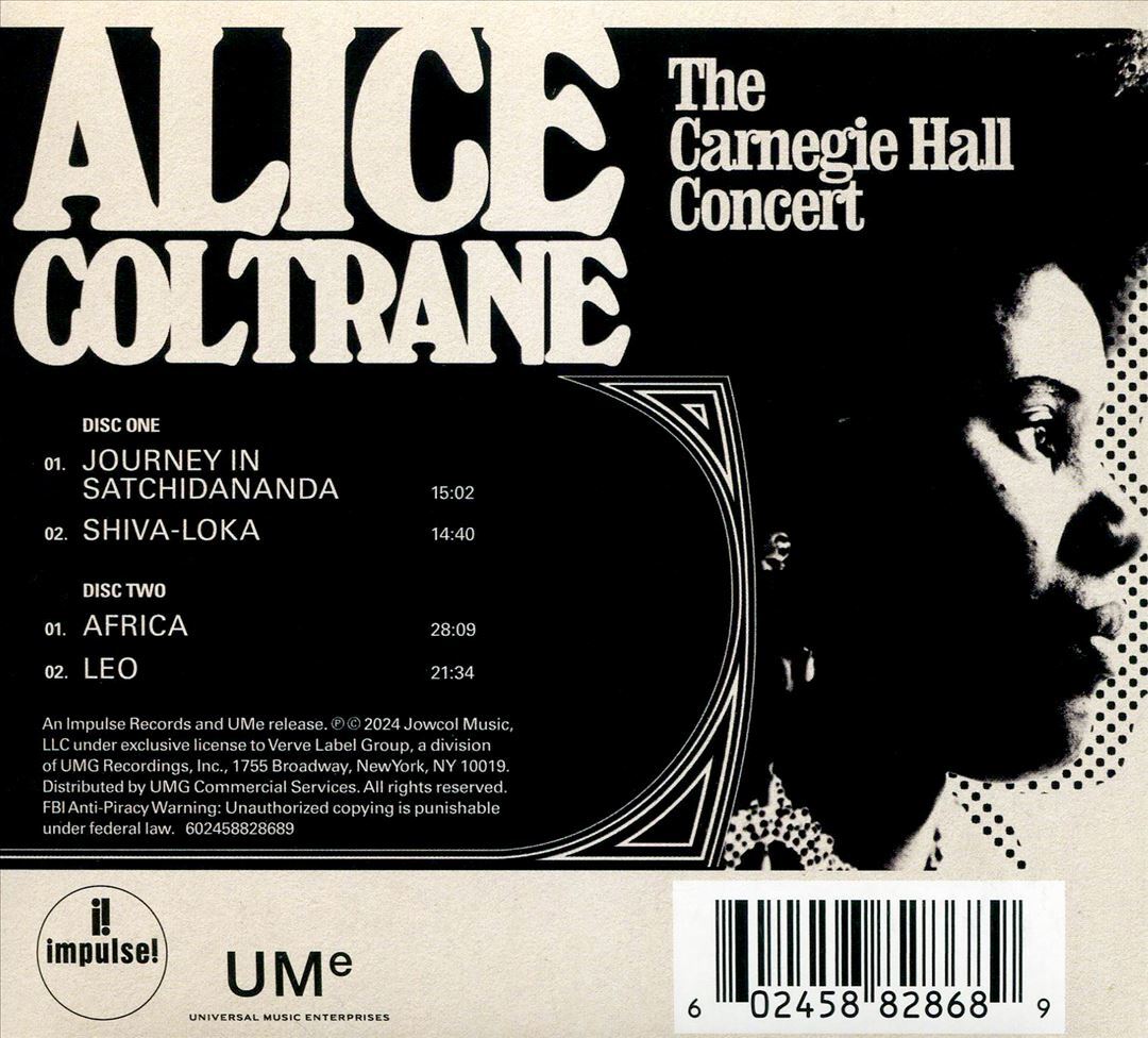 ALICE COLTRANE CARNEGIE HALL CONCERT NEW CD 602458828689| eBay