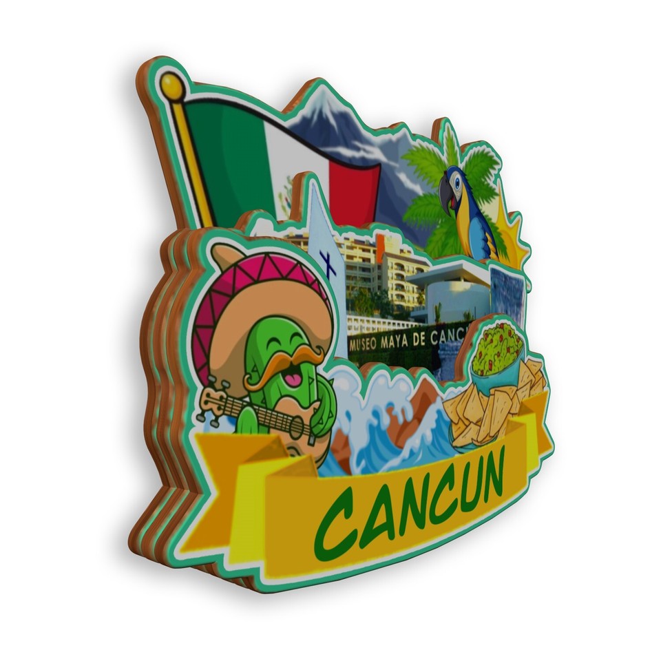 Cancun Mexico Refrigerator magnet 3D travel souvenirs wood craft gifts ...