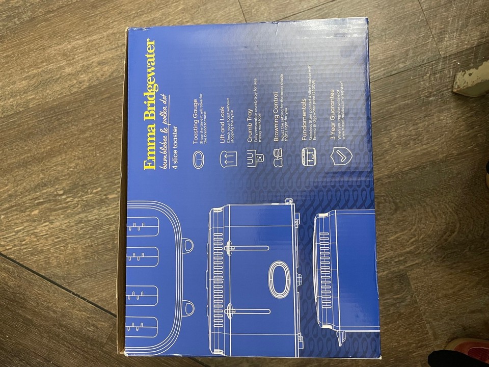 Russell Hobbs Emma Bridgewater Bumble Bee & Polka Dot 4 Slice Toaster ...