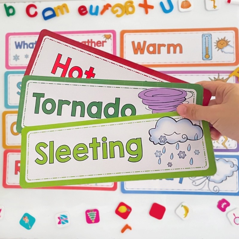 16Sheet Weather Study Cards Weather Flashcards For Kindergarten ...