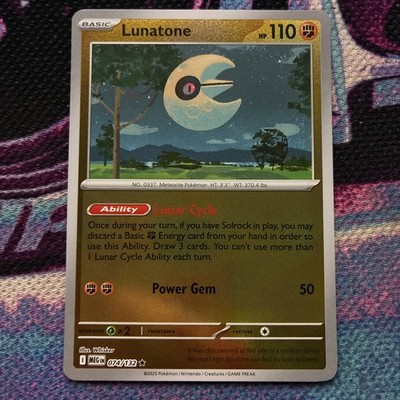 Pokémon TCG Lunatone Mega Evolution: Base 074/132 Reverse Holo Rare ...