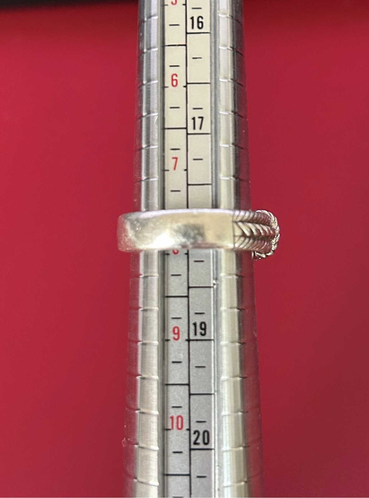 Judith Ripka Heart and Rope 925 sterling Silver Cross Over ring sz 6.5 ...