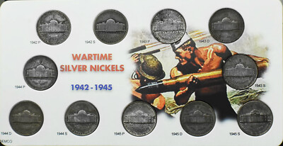 1942-1945 PDS Silver Jefferson War Nickels Circulated 11 Coin Set~Combo Ship | eBay