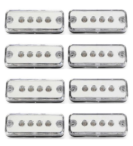 # 8 PCS 12/24V WHITE MARKER SIDE 4 LED TRAILER TRUCK LORRY RECOVERY ...