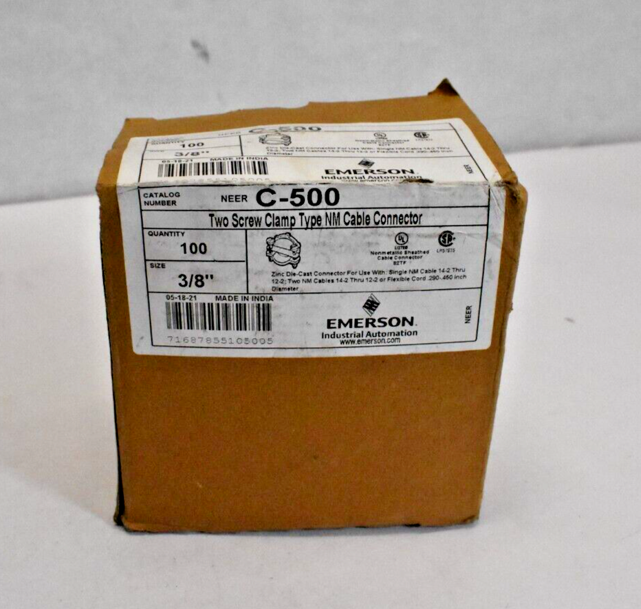 Emerson 3/8" Two-Screw Clamp Connectors Neer C-500 - Pack Of 100 | eBay