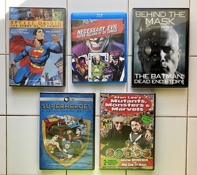 SUPERHEROES DOCUMENTARY/HISTORY MOVIE Collection Marvel & DC Comics DVD ...