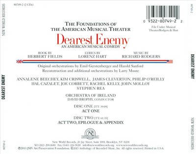 DAVID BROPHY RICHARD RODGERS: DEAREST ENEMY NEW CD 93228074922 | eBay