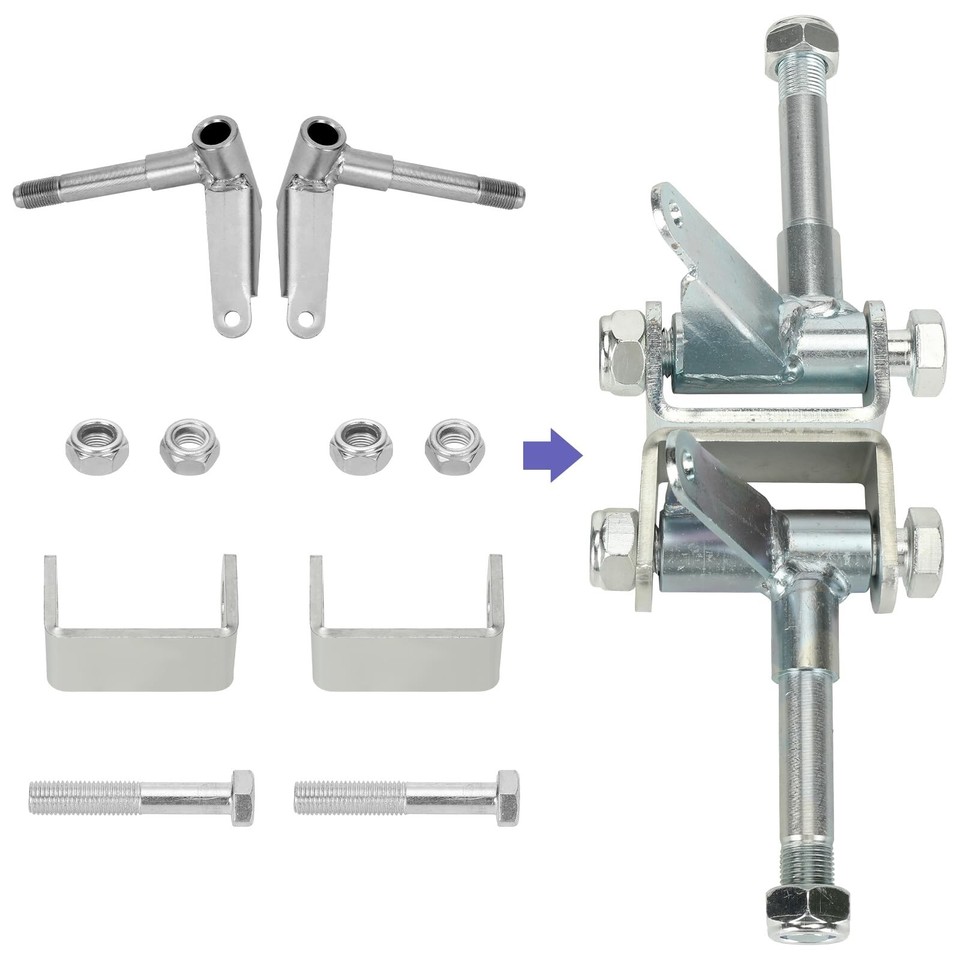 Steering Spindle Bracket Set 5/8" Axle 3-3/4" with Rod End Ball Joint ...