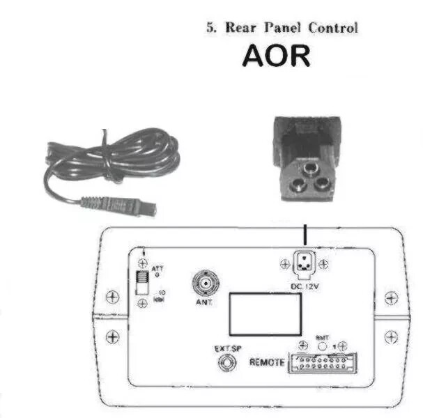 AOR DC CABLE FITS AR5000 AR3030 AR3000 AR2515 AR2002 / 3 PIN PLUG 6' DC ...