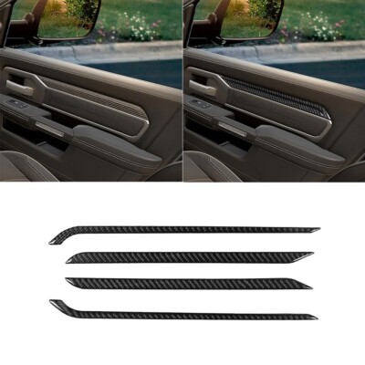 For RAM 1500 2019+ Real Carbon Fiber Interior Side Door Panel Strip ...