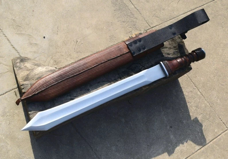 Custom Handmade Carbon Steel Blade Roman Gladius Sword Hunting Combat ...
