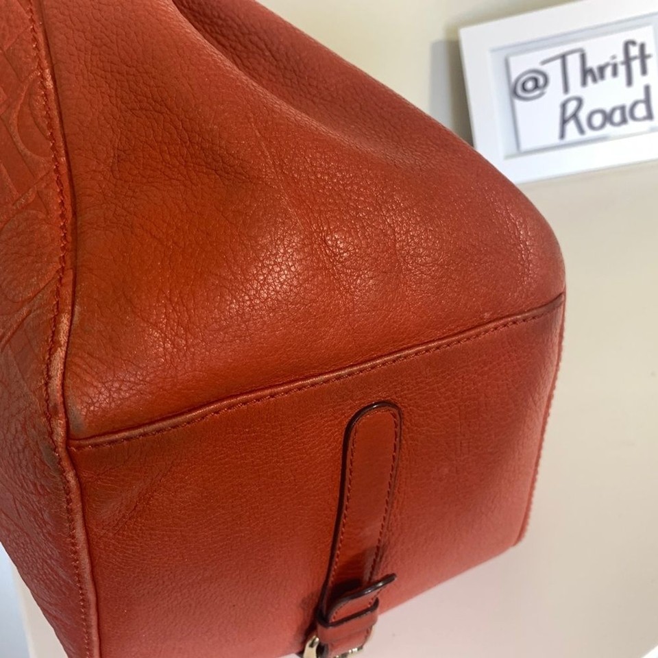 *RARE* Designer Carolina Herrera handbag CHCH Bag Orange Leather ...