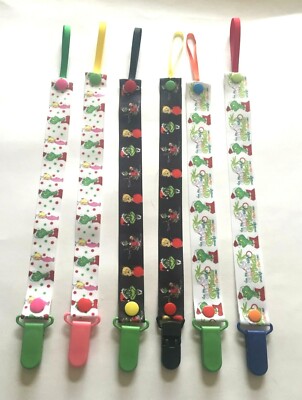 Handmade Pacifier Holder - Holiday - Christmas #2 - Grinch, Santa Claus ...