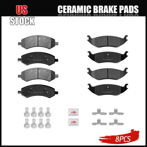 Front Rear Ceramic Brake Pads Set for 2006 - 2016 2017 2018 Dodge Ram ...
