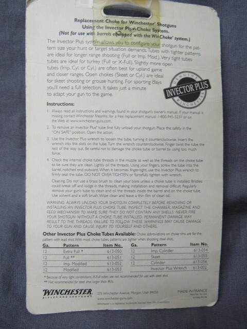 Winchester Invector Plus 12 GA Improved Modified Choke Tube #613052 | eBay