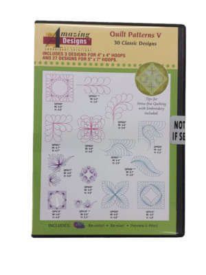 Quilt Patterns V - Amazing Designs - Machine Embroidery - CD # ADC-269 ...