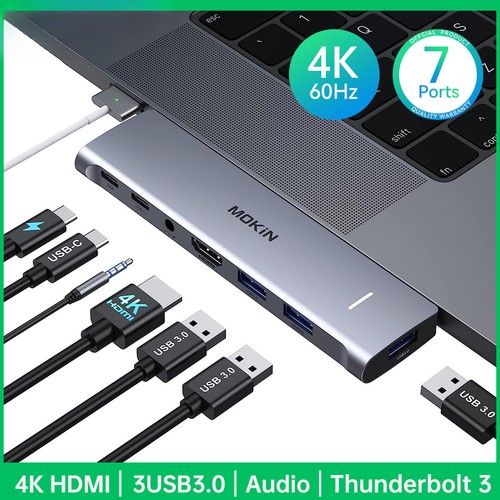 USBC Adapter 4KUSB 3.0 5Gbps USBC 3.0 and 100W Thunderbolt 3 for ...