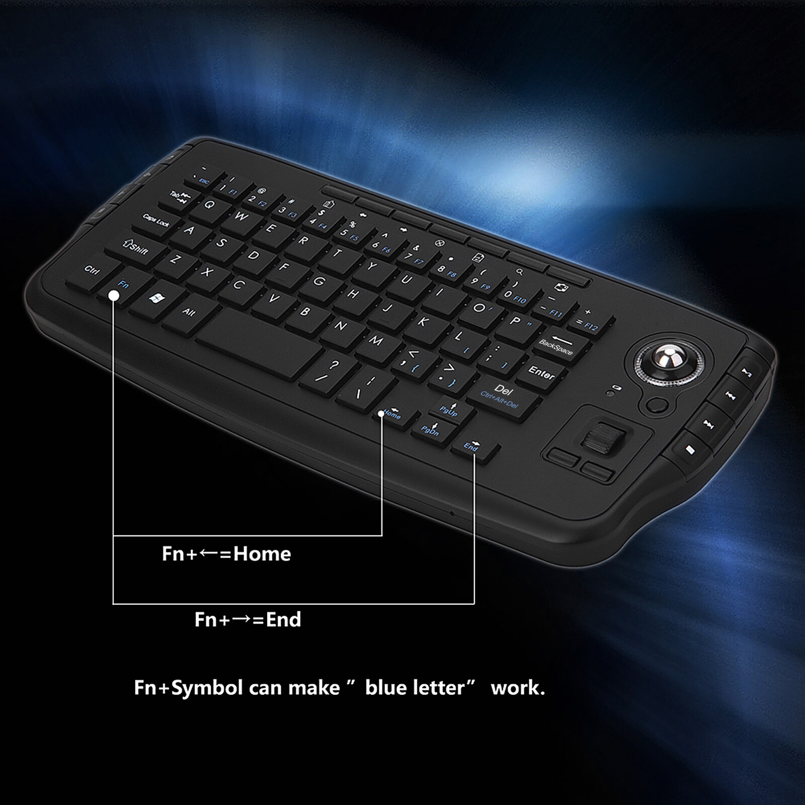 2.4GHz USB QWERTY Keyboard With Trackball Scroll Wheel O0G3 | eBay