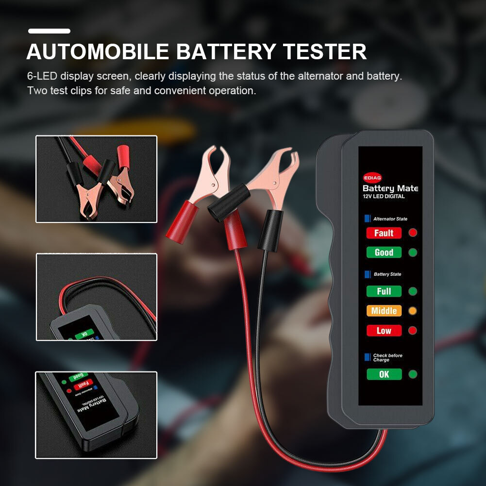 12V Auto Battery Tester Portable Car Battery Detector for Car ...
