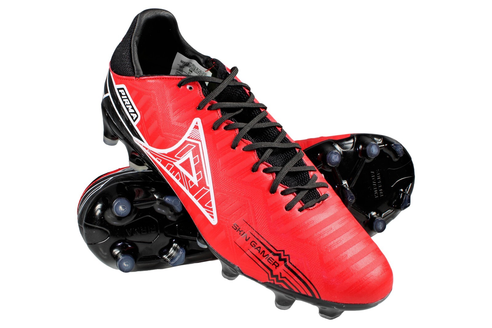 Pirma Men's Soccer Cleats Firm Ground Skin Gamer 3046 Color Red/Black ...