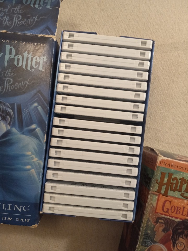 Harry Potter Audio Cassette Lot 5 Unabridged J K Rowling Jim Dale Box ...