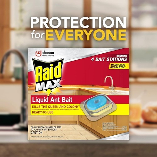 Raid Max Liquid Ant Bat; Kills Ants Where They Breed, For Indoor and ...