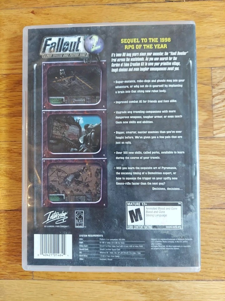 Fallout 2 A Post Nuclear Role Playing Game PC Game Disc, Works, Fast ...