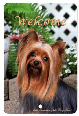 Yorkie Aluminum Indoor/Outdoor Welcome Sign | eBay