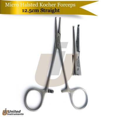 Surgical Micro Halsted Kocher Forceps 1x2 Straight Hemostatic Artery ...